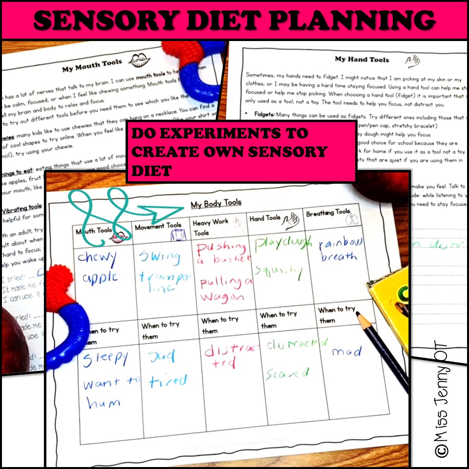 Kids Interoception Activities Worksheets Bundle - Miss Jenny OT