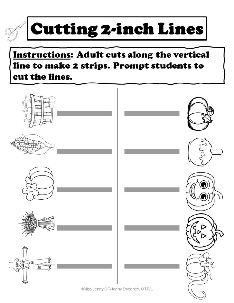 Cutting Worksheets for Fine Motor - Miss Jenny OT