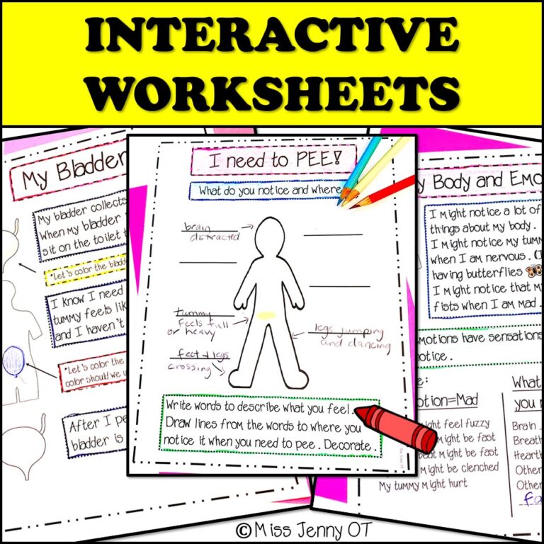 Interoception Activities For Kids Worksheets - Miss Jenny OT