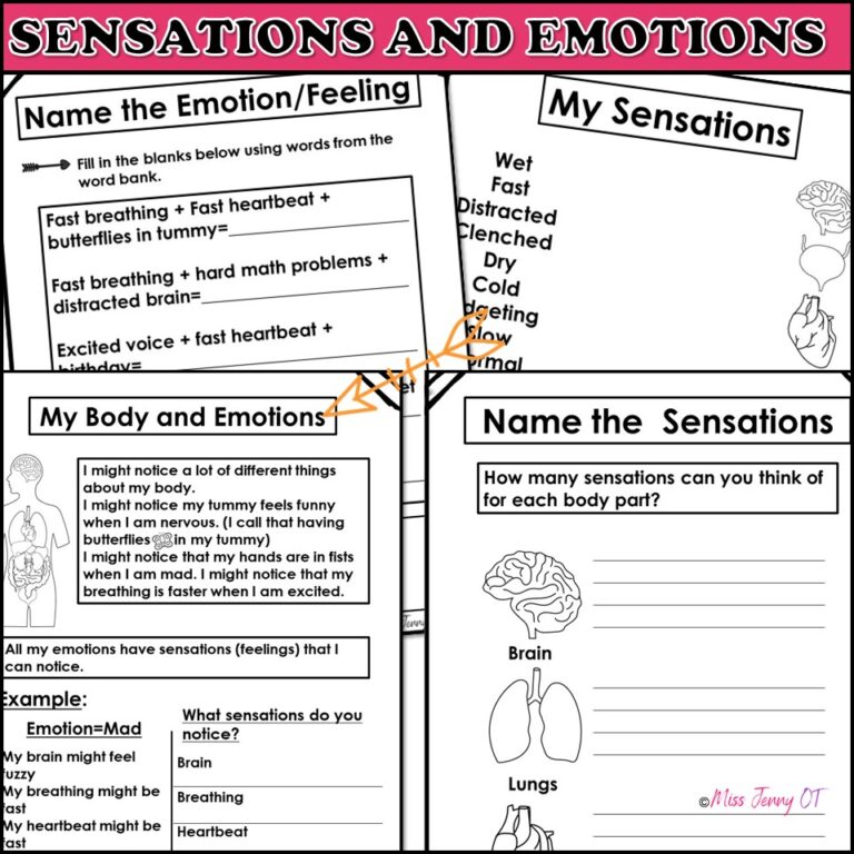 Interoception Activities Workbook for Kids - Miss Jenny OT